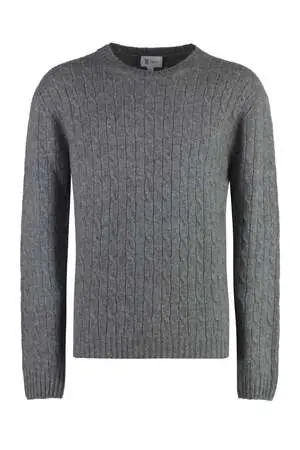 THE ALPHABET The Cashmere And Silk Cable-knit Sweater - Grey