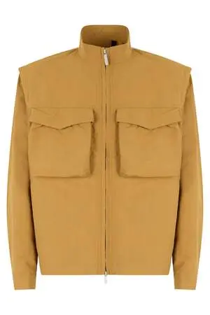 K-WAY K-WAY Technical Fabric Jacket With Raised Collar And Chest Pockets Mustard