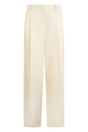 TOTEME High-waisted Pleated Wide Leg Trousers - Ecru
