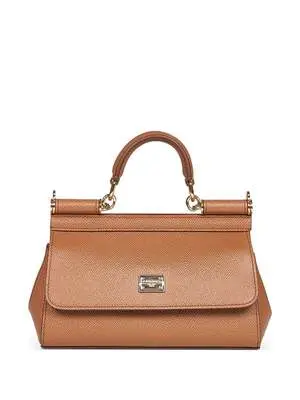 Dolce & Gabbana Mini Handbag With Magnetic Closure And Top Handle - Marrone