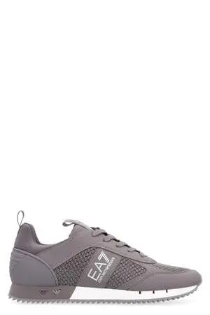 EA7 Low-top Vegan Leather Sneaker With Mesh Inserts - Grey