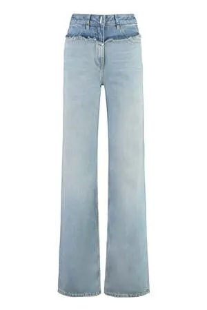 GIVENCHY GIVENCHY Vintage Effect High-Waisted Wide Leg Jeans