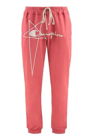 Rick Owens Logo-embroidered Drawstring Track Pants - Red