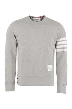 Thom Browne Classic Loopback Sweatshirt With Striped Detail - Grey