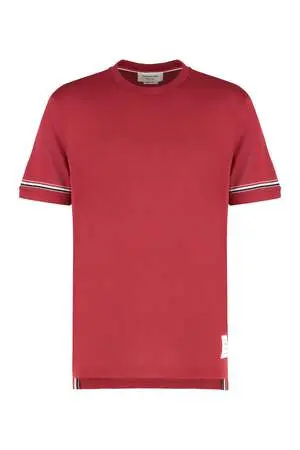 Thom Browne Crew Neck T-shirt In Cotton - Red