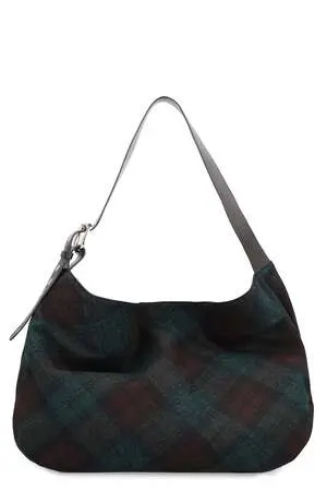 VIVIENNE WESTWOOD Maxime Large Plaid Tweed Shoulder Bag - Multicolor