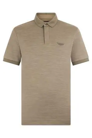 BOSS Modern Fit Cotton And Wool Blend Polo For