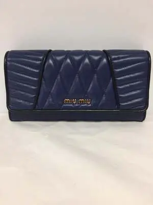 Miu Miu Quilted Leather Wallet - Blue