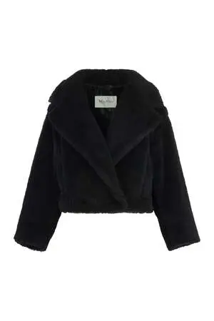 Max Mara Vegan Fur Jacket With Notched Lapel