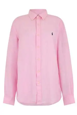 Polo Ralph Lauren Long Sleeve Linen Shirt - Pink
