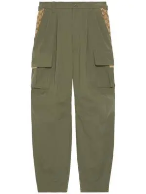 Gucci Straight-leg Jacquard-trimmed Cotton-ripstop Cargo Trousers