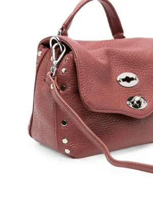 ZANELLATO Postina Daily Baby Leather Handbag With Silver Tone Studs - Red