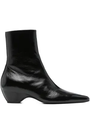 Khaite Sybil Leather Ankle Boots