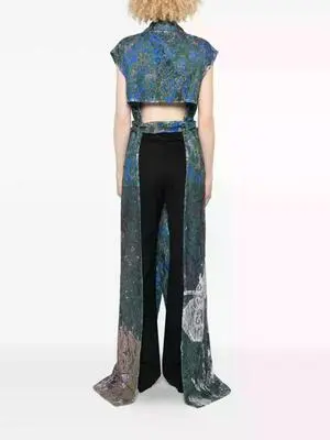 BARBARA BOLOGNA Floral Print Belted Sleeveless Coat