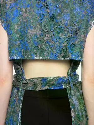BARBARA BOLOGNA Floral Print Belted Sleeveless Coat