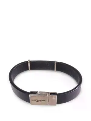 Saint Laurent Logo-appliqué Leather Bracelet