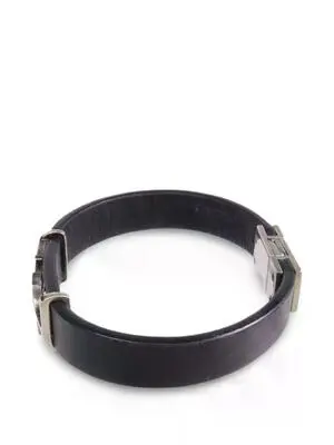 Saint Laurent Logo-appliqué Leather Bracelet