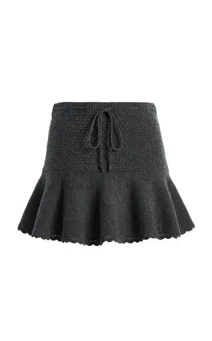 THE GARMENT Crochet Wool-cashmere Mini Skirt - Grey