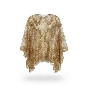 NALÈ Beaded Embellished Cape Top - Gold