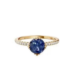 AYA FINE JEWELRY Valentine's Day Blue Sapphire Ring In 14k Gold - Yellow