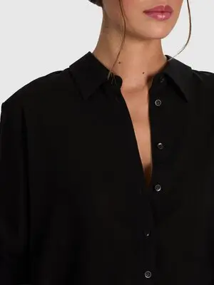 Alice + Olivia Leon Button Down - Black