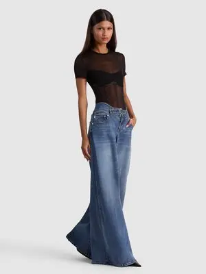 Alice + Olivia Whitney Sheer Seamed Bodysuit