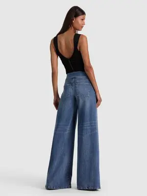 Alice + Olivia Renee Sheer Ruched Bodysuit