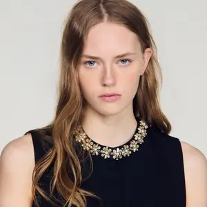 Sandro Embellished Wool Cropped Top