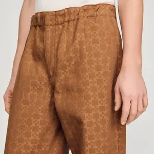 Sandro Wide-leg Jacquard Squarecross Jeans