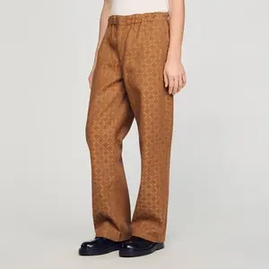 Sandro Wide-leg Jacquard Squarecross Jeans