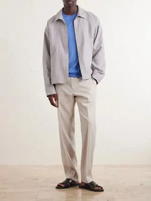 Paul Smith Straight-leg Linen And Wool-blend Trousers