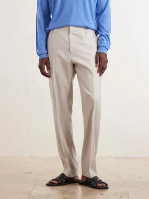 Paul Smith Straight-leg Linen And Wool-blend Trousers