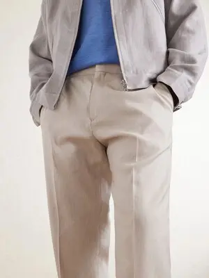 Paul Smith Straight-leg Linen And Wool-blend Trousers