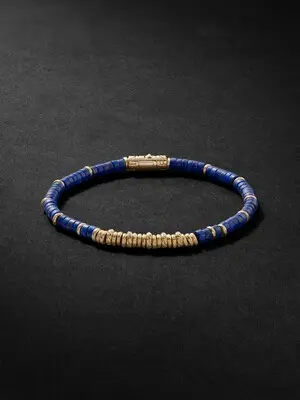 John Hardy Gold Lapis Lazuli Heishi Beaded Bracelet - Blue