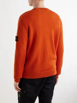 Stone Island Ribbed Cotton Crewneck Sweater