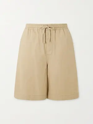 Loewe Straight-leg Cotton Drawstring Shorts - Neutrals