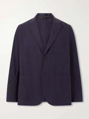 Sunspel Cotton-poplin Suit Jacket - Navy