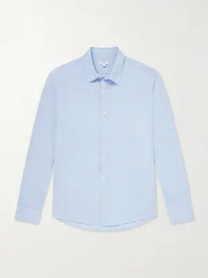 Sunspel Linen Shirt - Blue