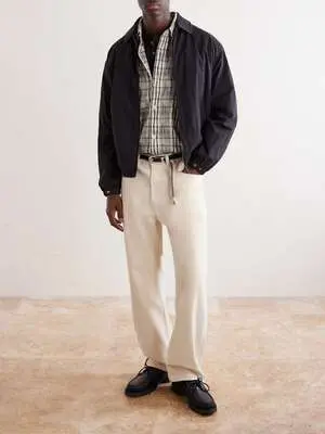 FRIZMWORKS Striped Crinkled Cotton-blend Shirt