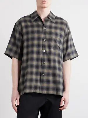Our Legacy Checked Cotton And Wool-blend Shirt