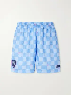 NAHMIAS Scribble Straight-leg Printed Jersey Shorts - Blue