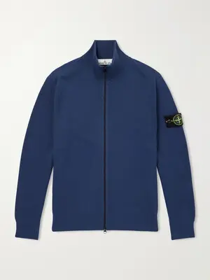 Stone Island Ribbed Cotton Zip-up Sweater