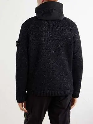 Stone Island Reversible Knitted Cotton-blend Shell Jacket