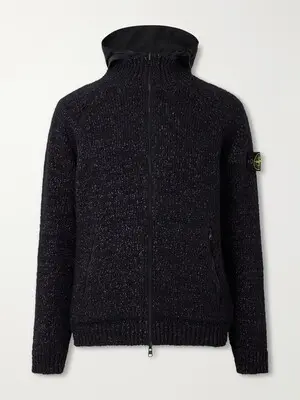 Stone Island Reversible Knitted Cotton-blend Shell Jacket