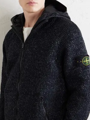 Stone Island Reversible Knitted Cotton-blend Shell Jacket