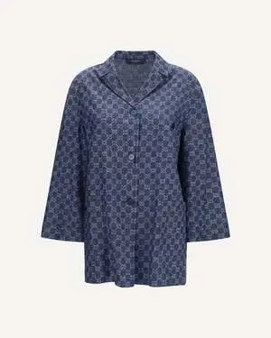 Gucci Gg Jacquard Cotton Jacket - Blue