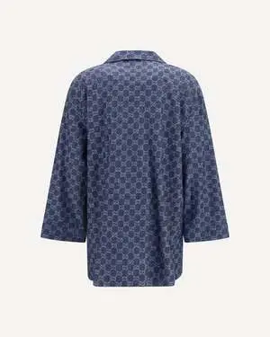 Gucci Gg Jacquard Cotton Jacket - Blue