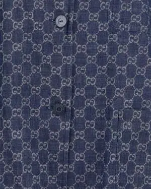 Gucci Gg Jacquard Cotton Jacket - Blue