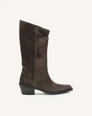 Khaite Clive Suede Mid-calf Boots - Brown