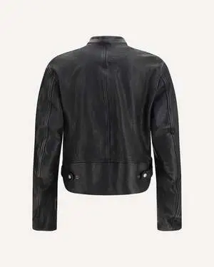 Gucci Buffalo Leather Bomber With Web Trim